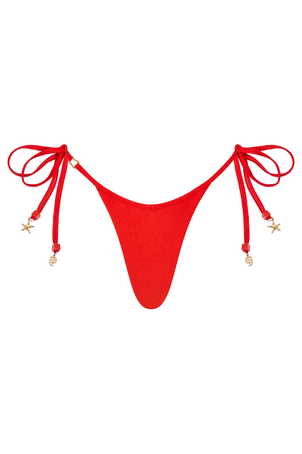 Malaga Minimal High Cut Side Tie Bikini Bottoms in Carmesi Bydee AU